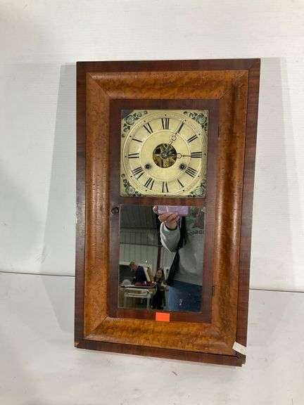 19th-Century Shelf Clock with Painted Dial and Reverse Glass Panel ...
