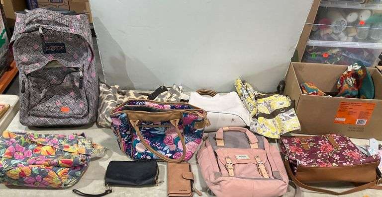 Collection of Various Bags and Purses Including Backpacks, Tote Bags ...