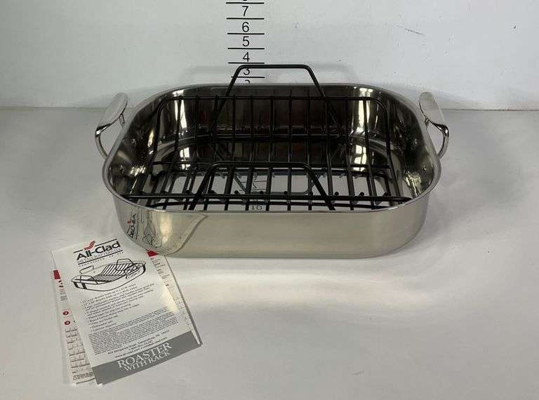 All-Clad Stainless Steel Roasting Pan with Rack and Documentation ...