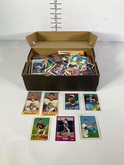 Box of Mixed Sports Trading Cards Featuring Baseball, Hockey, and Other ...