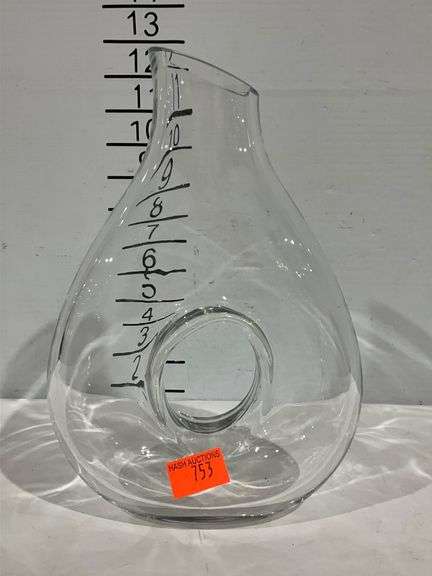 Clear Glass Pitcher with Open Circular Handle - Hash Auctions