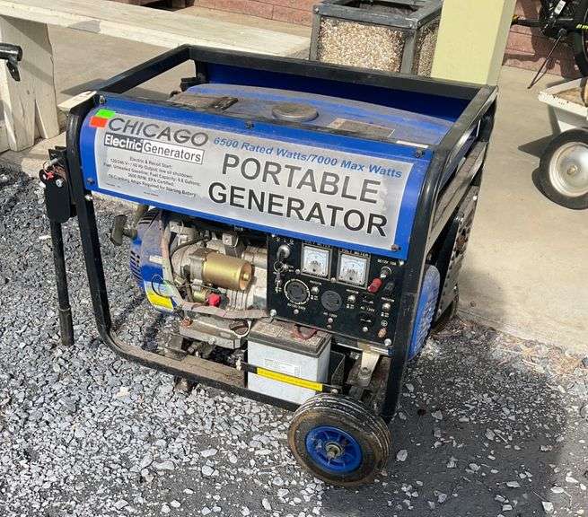 Chicago Electric Portable Generator, 6500 Rated Watts/7000 Max Watts ...