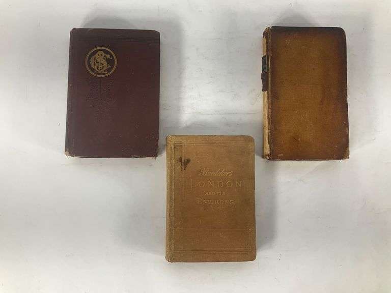 Collection of Three Books with Worn Covers - Hash Auctions