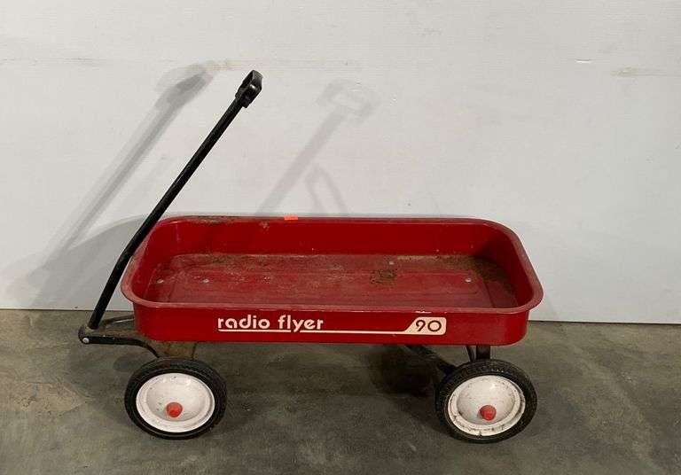 Radio Flyer Model 90 Red Steel Wagon with Pull Handle - Hash Auctions