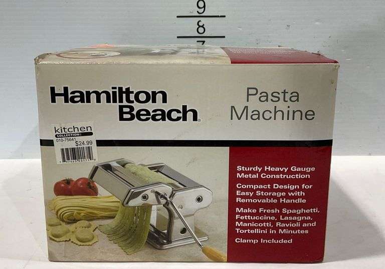 Hamilton Beach Pasta Machine with Adjustable Rollers and Clamp - Hash ...