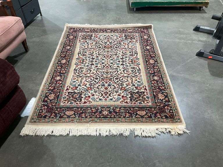 International Classics Olefin Pile Area Rug with Floral Border - Hash ...