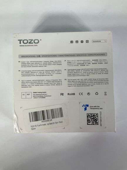 Tozo T6 True Wireless Earbuds with Charging Case, Factory Sealed - Hash ...