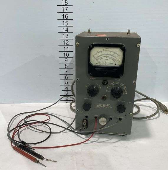Analog Hewlett Packard Multimeter With Metal Housing and Attached Test ...