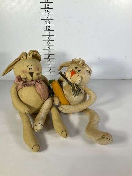 Honey and Me Stuffed Bunny Pair with Fabric Accessories - Hash Auctions