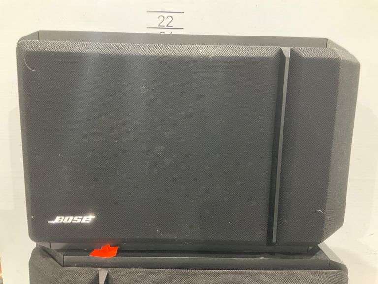 Pair of Bose Speakers With Front Grilles and Rear Connection Panels ...
