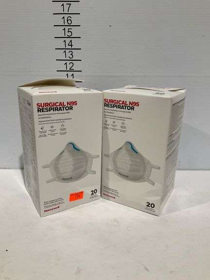Honeywell Surgical N95 Respirator Masks, two boxes - Hash Auctions