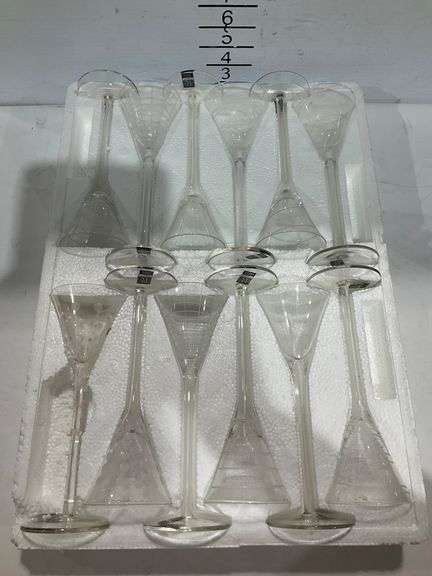 Set of 12 Roscher & Co. Clear Glass Martini Glasses - Hash Auctions