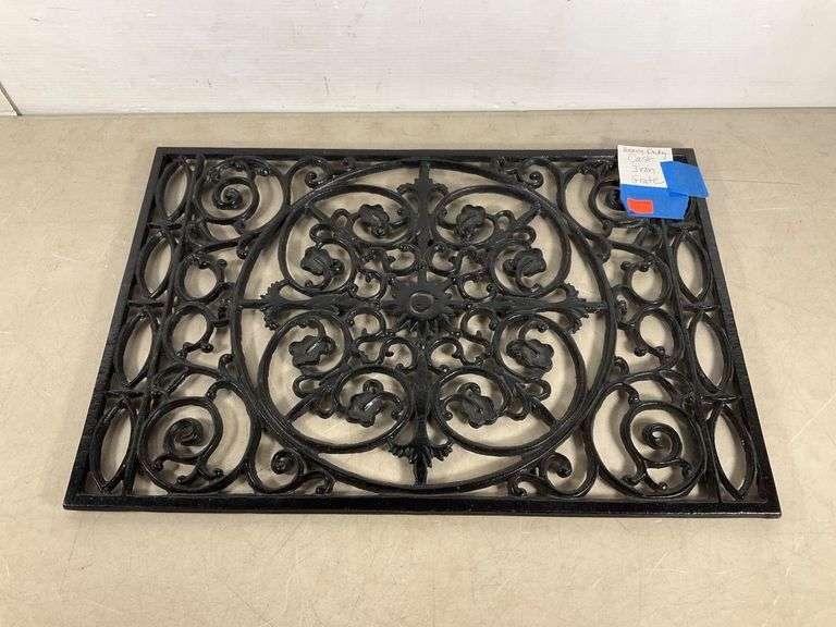 Black Cast Iron Rectangular Decorative Grate, 27×18″ - Hash Auctions