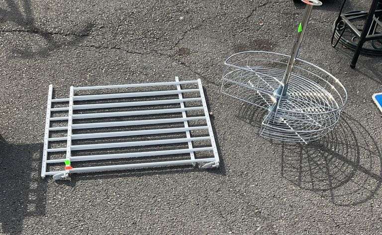 Miscellaneous Metal Storage Shelf and Rotating Basket Unit - Hash Auctions