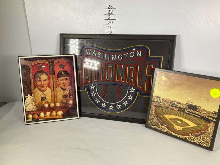 Collection of Baseball-Themed Framed Displays Including Washington ...