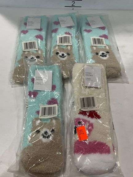 Five Pairs of Cozy Socks with Animal Designs - Hash Auctions