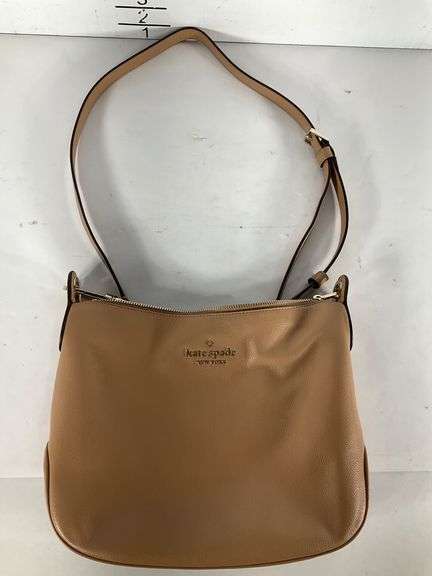 Kate Spade Tan Leather Shoulder Bag, 11x9in - Hash Auctions