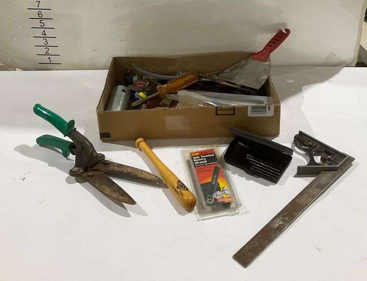 Assorted Hand Tools with Side Terminal Battery Wrench and Carpenter’s ...