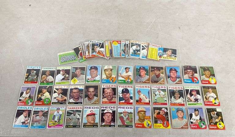Collection of 1960s Baseball Trading Cards Featuring Various MLB Teams ...