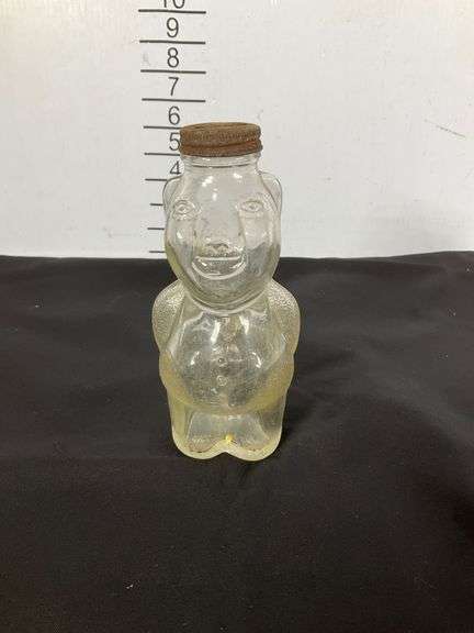 Clear Glass Piggy Bank with Rusted Metal Cap - Hash Auctions