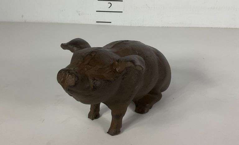 Cast Iron Pig-Shaped Hollow Figurine - Hash Auctions