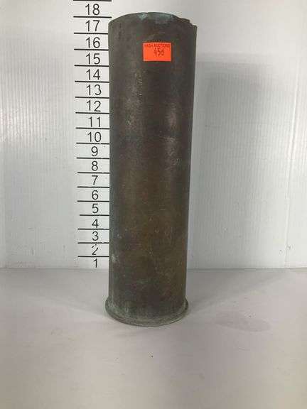 Brass Artillery Shell Casing with Markings - Hash Auctions