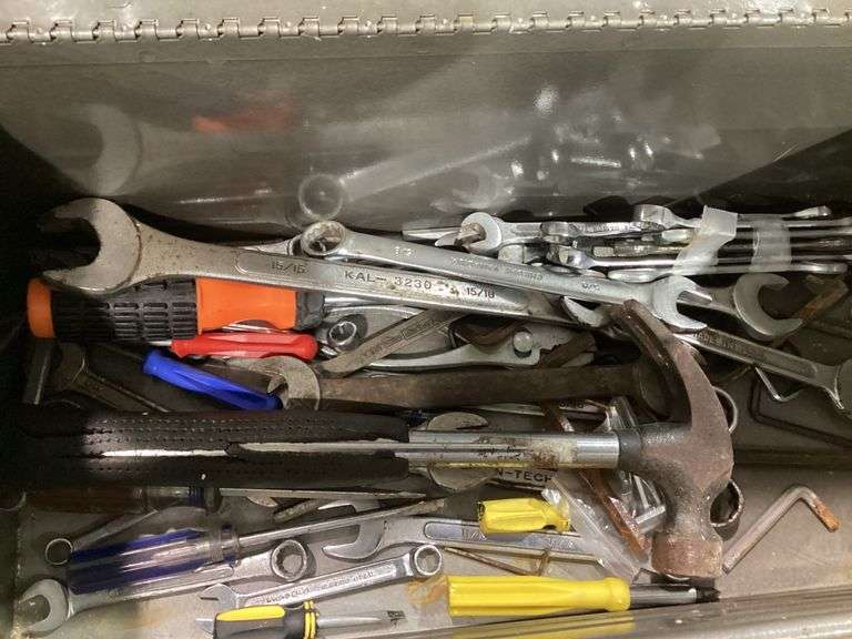 Sears Craftsman Metal Toolbox with Assorted Hand Tools and Sockets - Hash Auctions