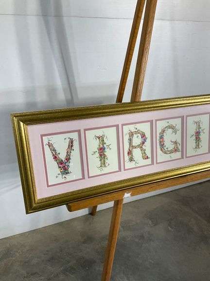 Framed Floral Letter Artwork Spelling ‘Virginia’ - Hash Auctions