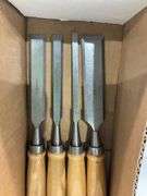 Set of Four Woodworking Chisels with Wooden Handles - Hash Auctions