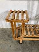 Tiered Slatted Plant Stand on Casters - Hash Auctions