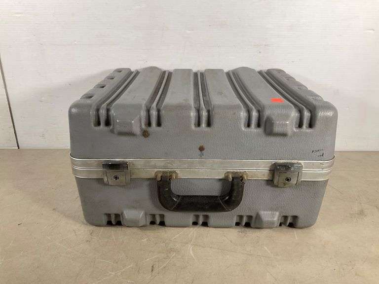 Gray Hard-Shell Case with Metal Trim and Interior Tool Compartments ...