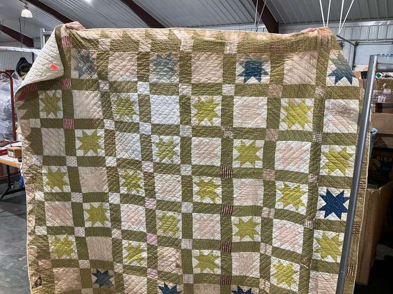 Patchwork Quilt With Star Pattern from the Pope Estate Property - Hash ...