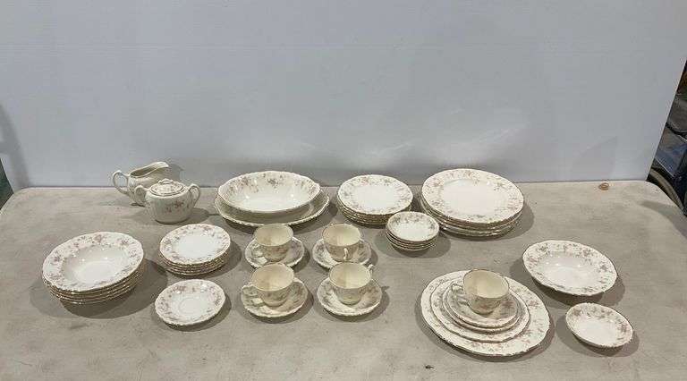 Approx. 45pc Hanover Fine China Service for 5 with Floral and Gold Trim ...