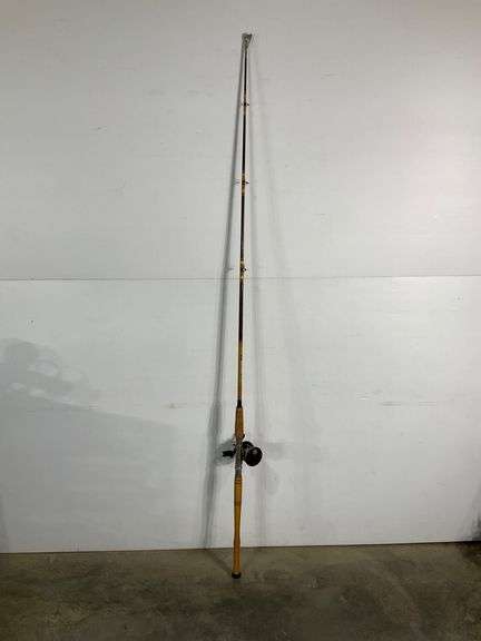 7ft National Fiberglass Fishing Rod with Gold Cup Reel - Hash Auctions