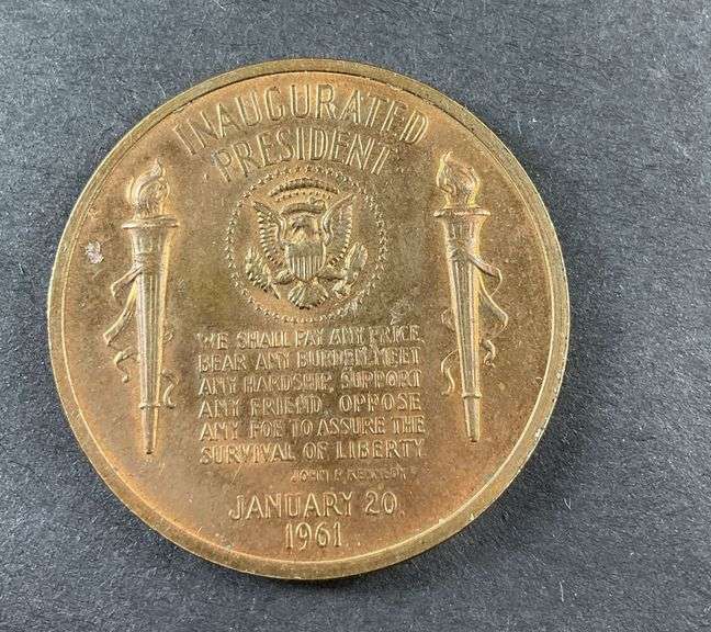 John F Kennedy inaugural commemorative coin - Hash Auctions