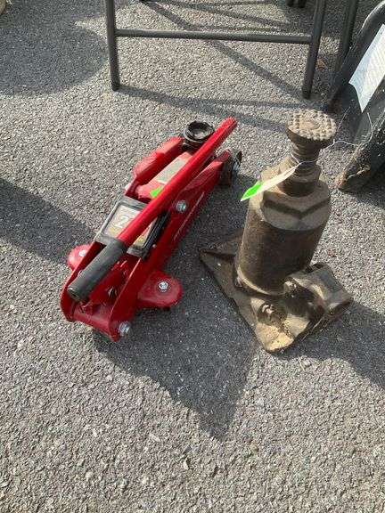 Pittsburgh 2-Ton Compact Trolley Jack and Vintage Mechanical Screw Jack ...