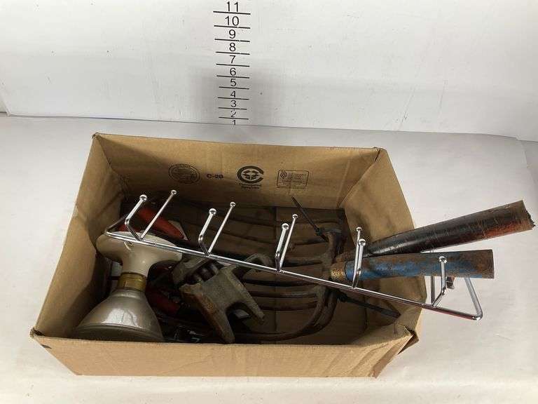 Assorted Tools and Accessories with Metal Wall-Mount Rack - Hash Auctions