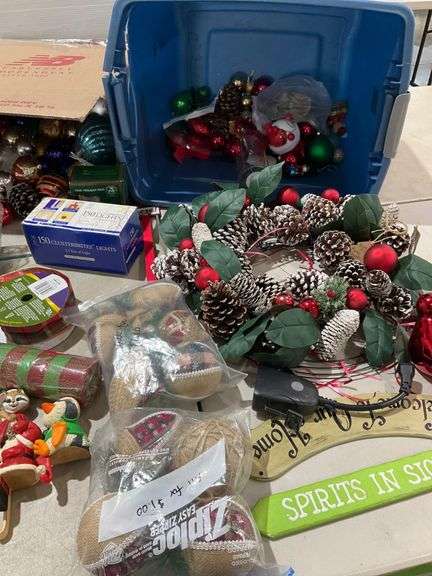 Three boxes : Assorted Christmas Decorations Including Ornaments ...