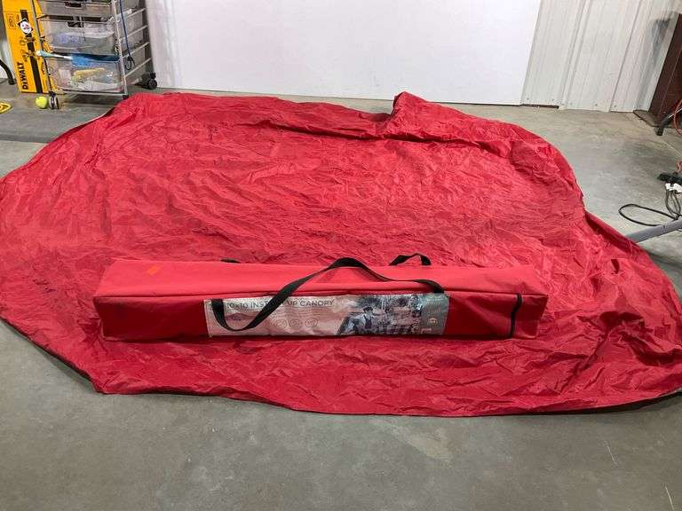 Red Quest 10’x10′ Instant Up Canopy with Storage Bag - Hash Auctions