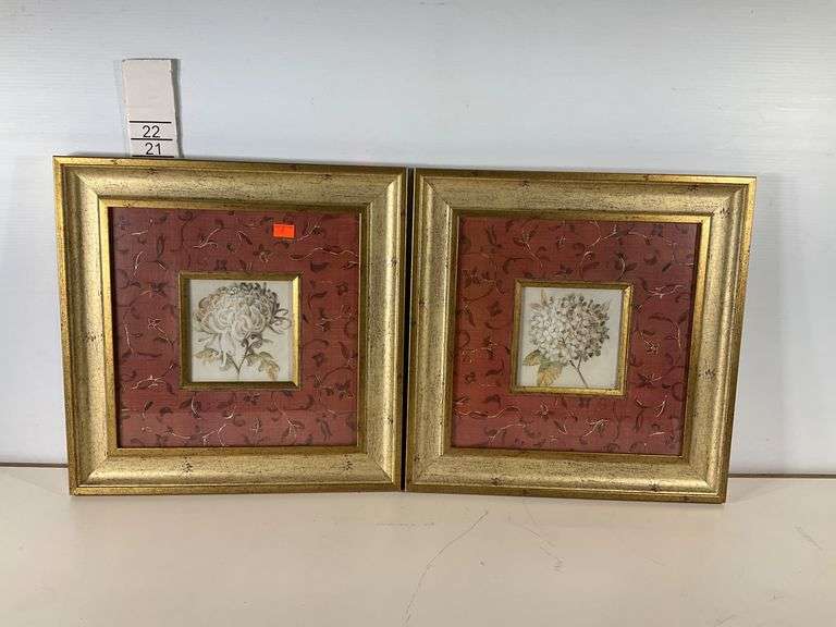 Pair of Framed Floral Prints by Lauren Hamilton, 21″ Dimensions - Hash ...