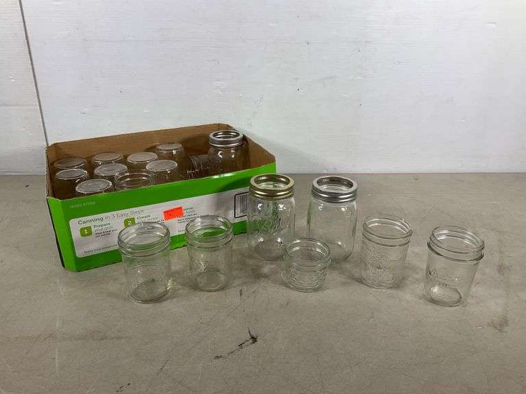 Lot of Assorted Jelly and Mason Jars, Including Ball Brand - Hash Auctions
