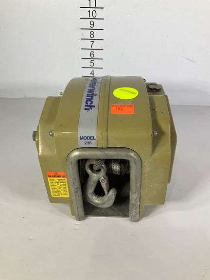 Powerwinch Model 235 Electric Winch, 12V, 1500 lb Capacity - Hash Auctions