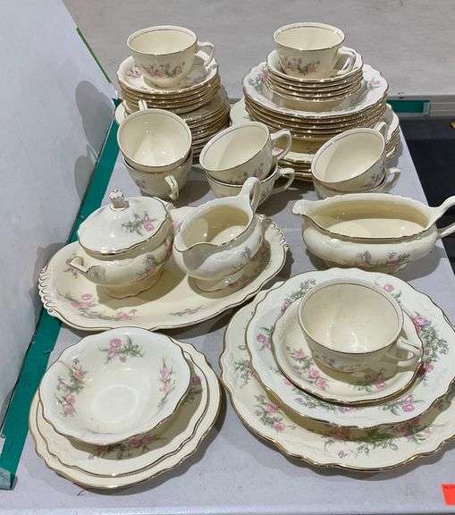49-Piece Homer Laughlin ‘Virginia Rose’ Dinnerware Set - Hash Auctions