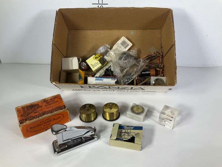 Assorted Office and Desk Accessories Including Ace-Scout Stapler and ...