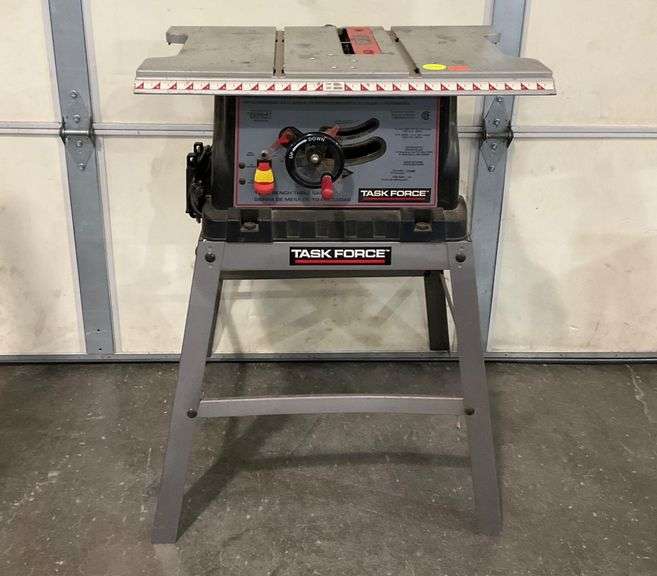 Task Force 10-Inch Bench Table Saw with Stand - Hash Auctions