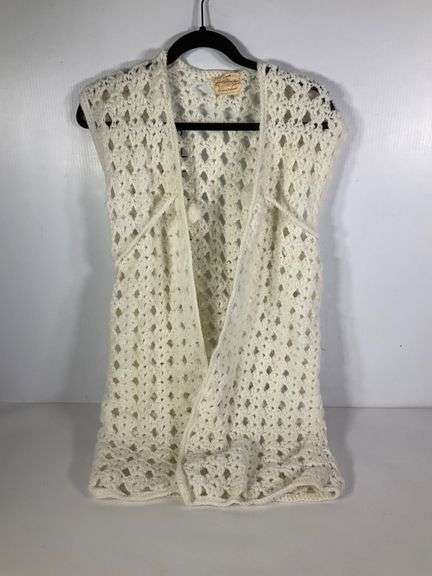 Handmade Openwork White Knit Vest Designed by Margaret McDaniel - Hash ...