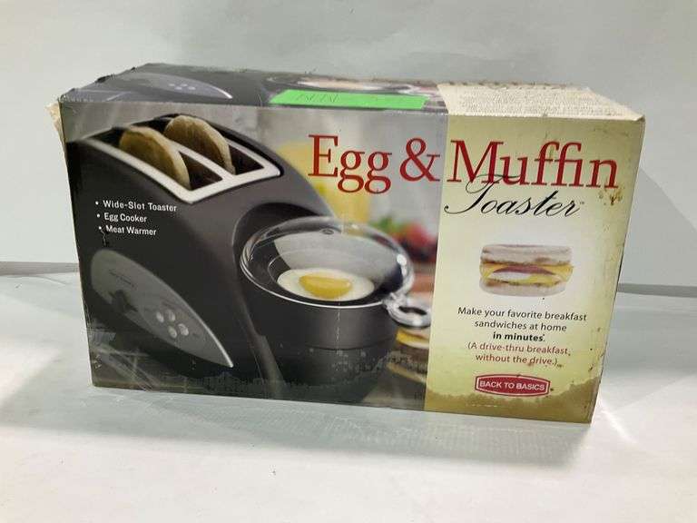 Back to Basics Egg & Muffin Toaster with Egg Poacher and Meat Warmer ...