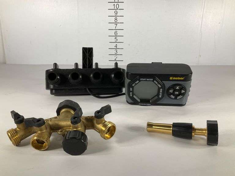 Melnor Digital Water Timer with Brass Hose Splitter and Accessories ...