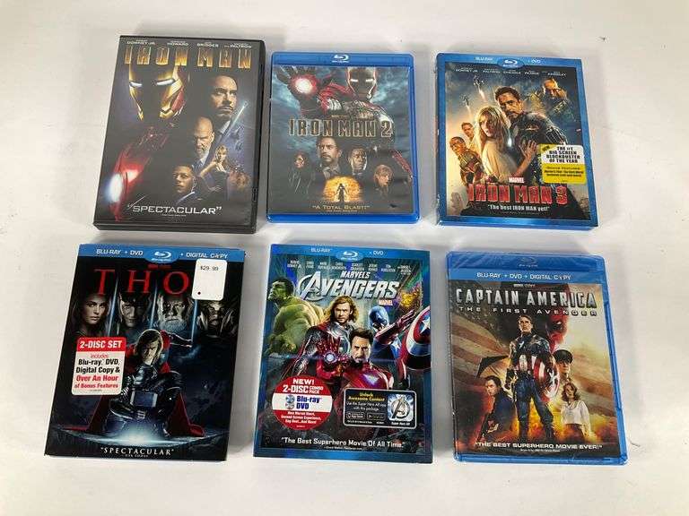 Marvel Studios Blu-Ray and DVD Collection Featuring Iron Man, Captain ...