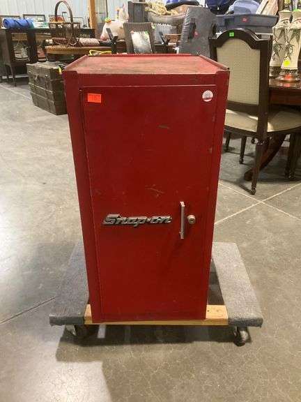 Snap-On Red Metal Side Box Mount Storage Cabinet with Shelves and ...